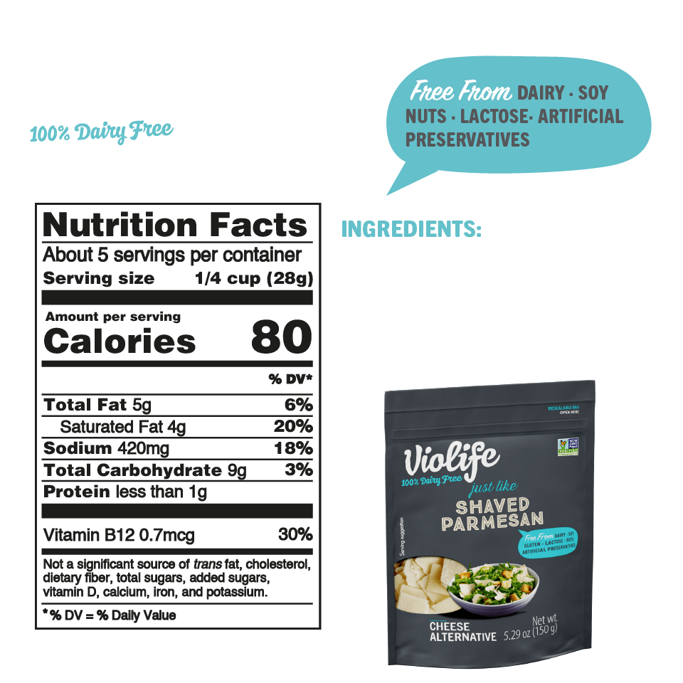 Shaved Parmesan: Dairy Free & Vegan | Violife Foods